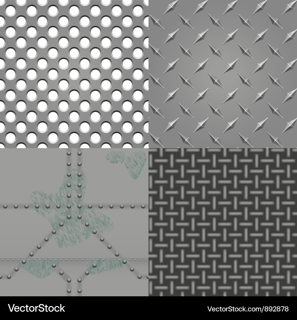 Metal Texture Set - Seamless Grids Royalty Free Vector Image
