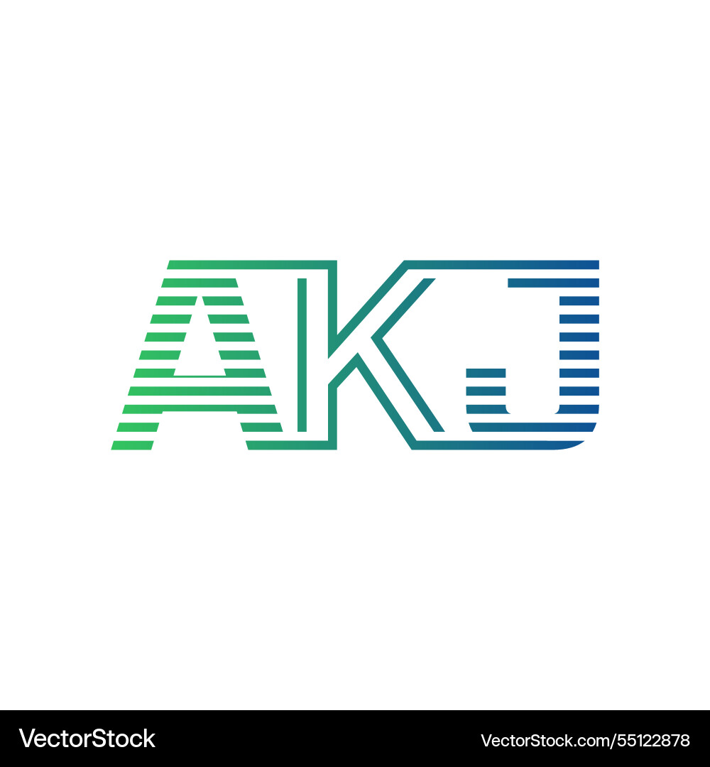 Modern akj logo design letter minimalist Vector Image