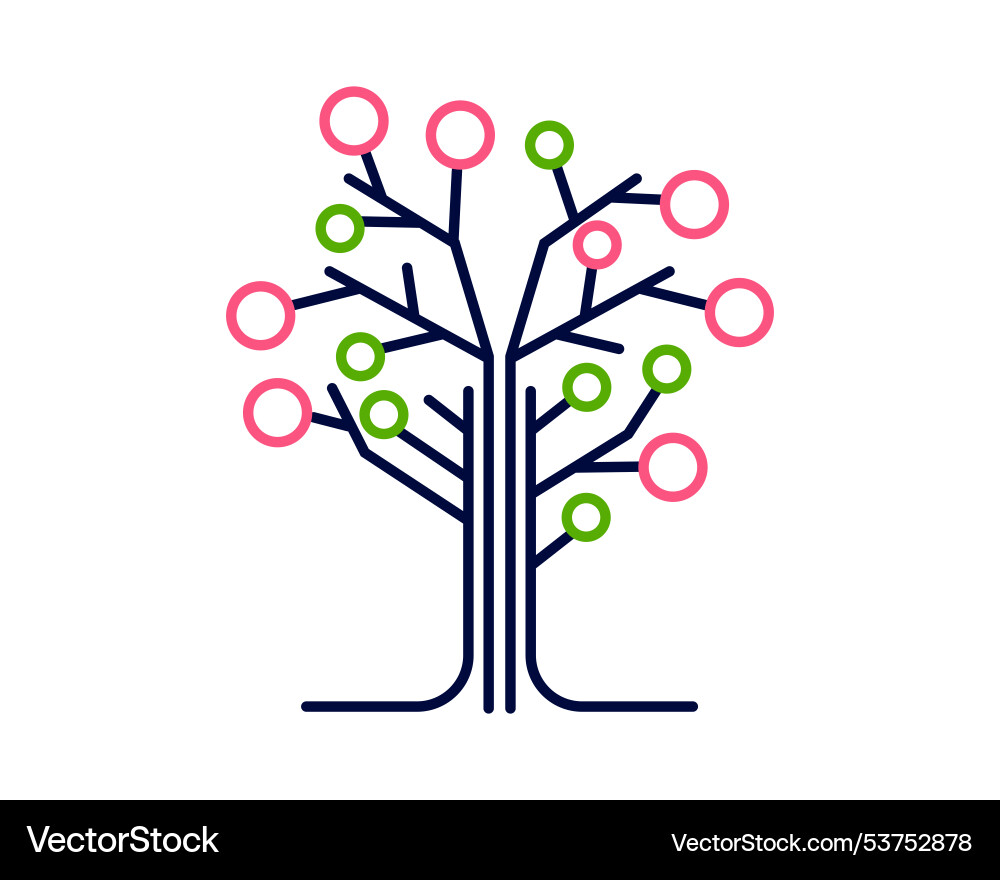 Pink and green decision tree with circles – Royalty-Free Vector ...
