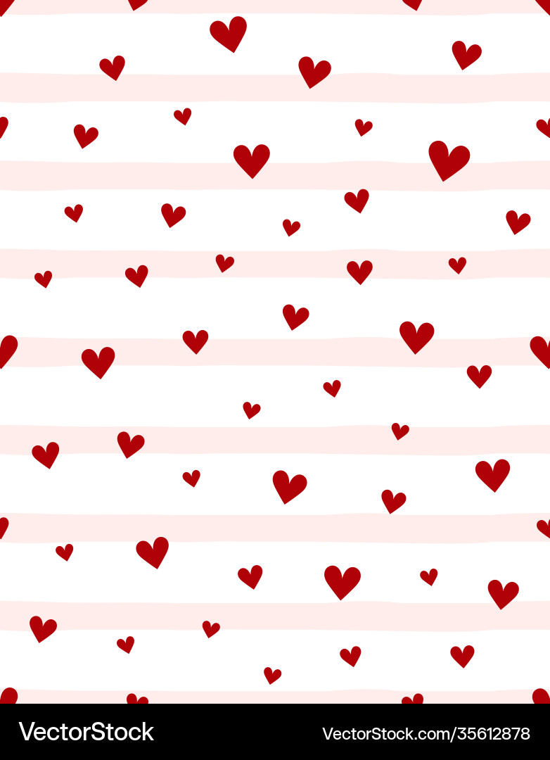 Pink Heart Pattern with Stripes Royalty Free Vector Image