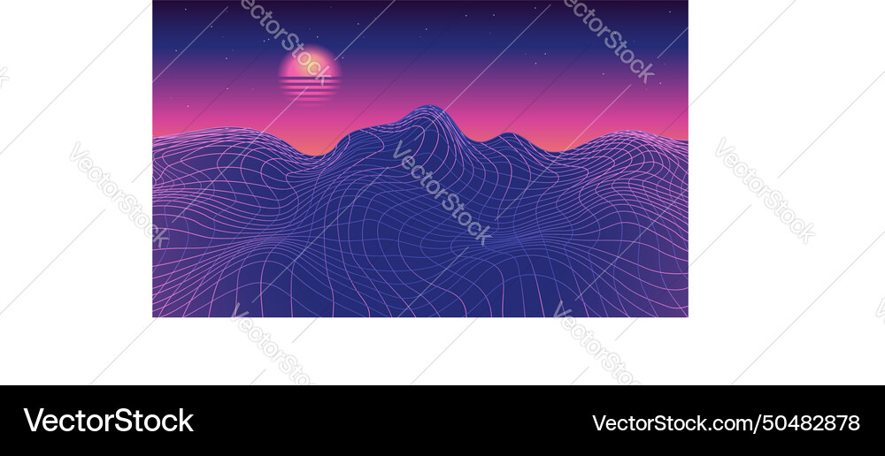 Retro fantastic background in 80s style Royalty Free Vector