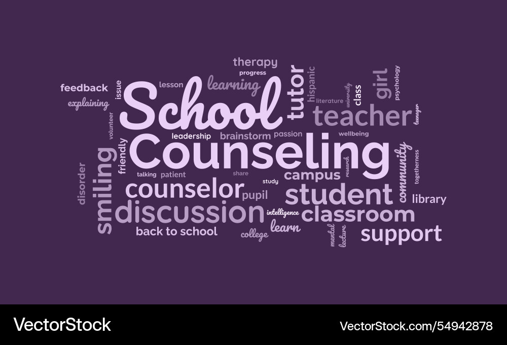 School counseling word cloud template Royalty Free Vector