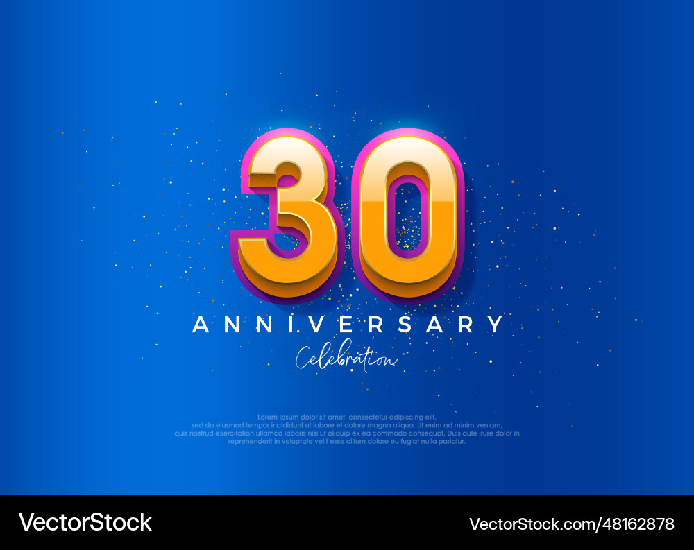 Simple and modern design for the 30th anniversary Vector Image