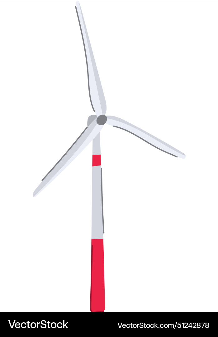 Sustainable wind turbine cartoon Royalty Free Vector Image