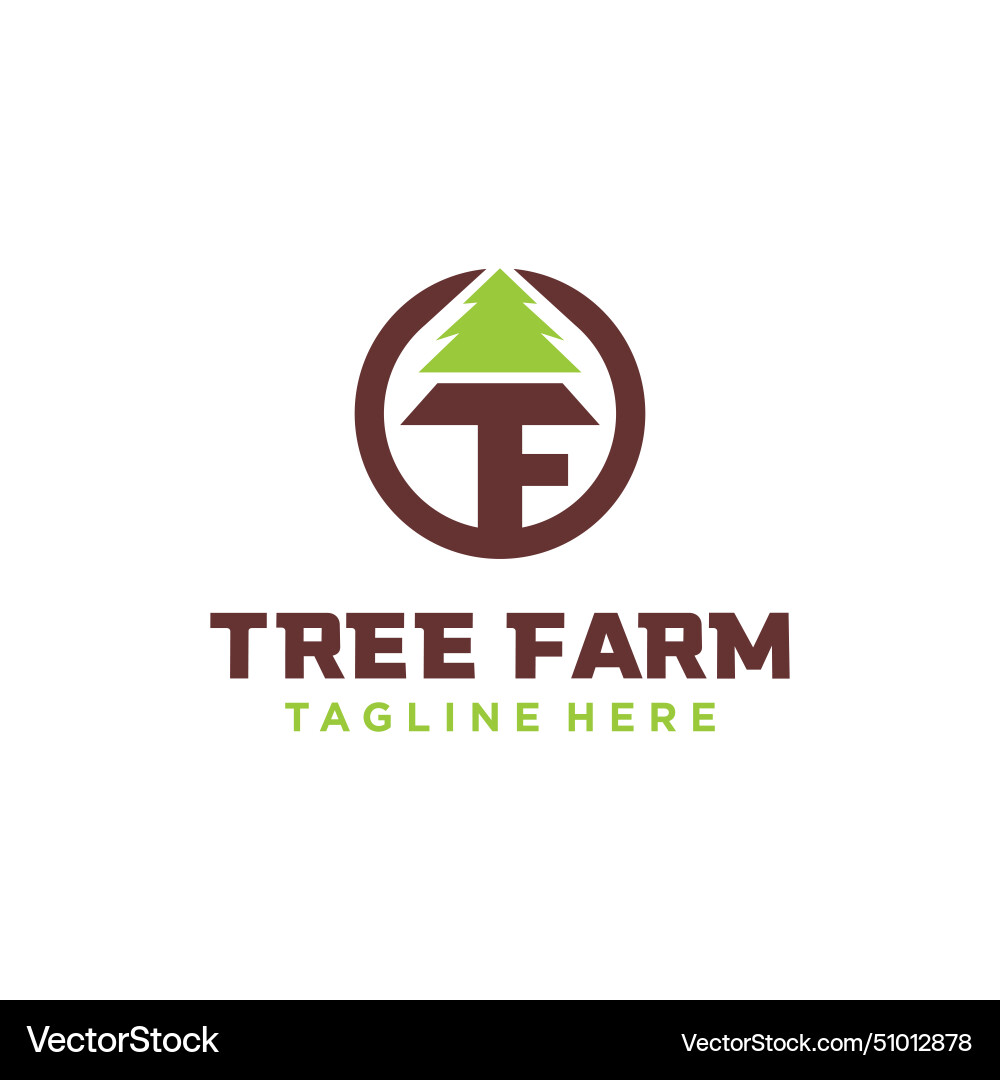 Tree farm logo letter tf design Royalty Free Vector Image