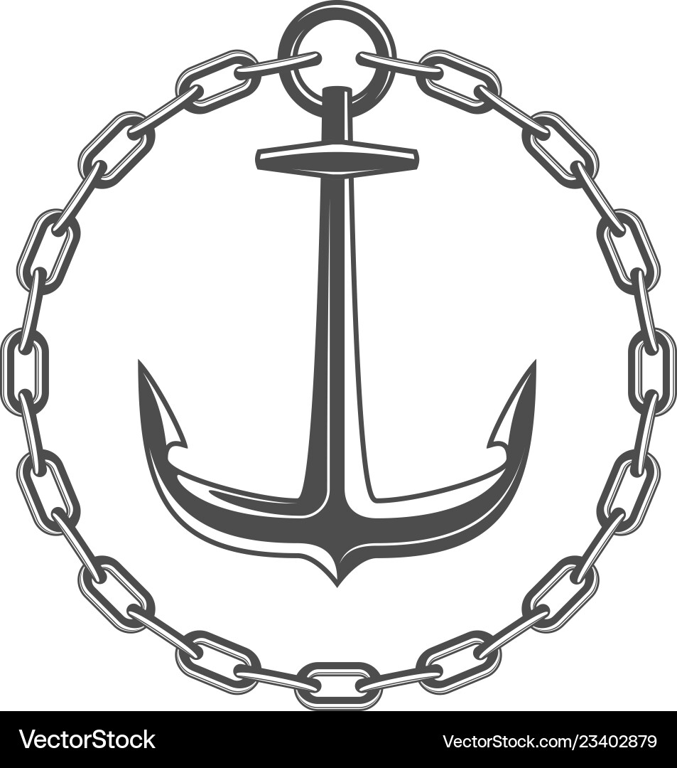 Anchor and circular chain Royalty Free Vector Image