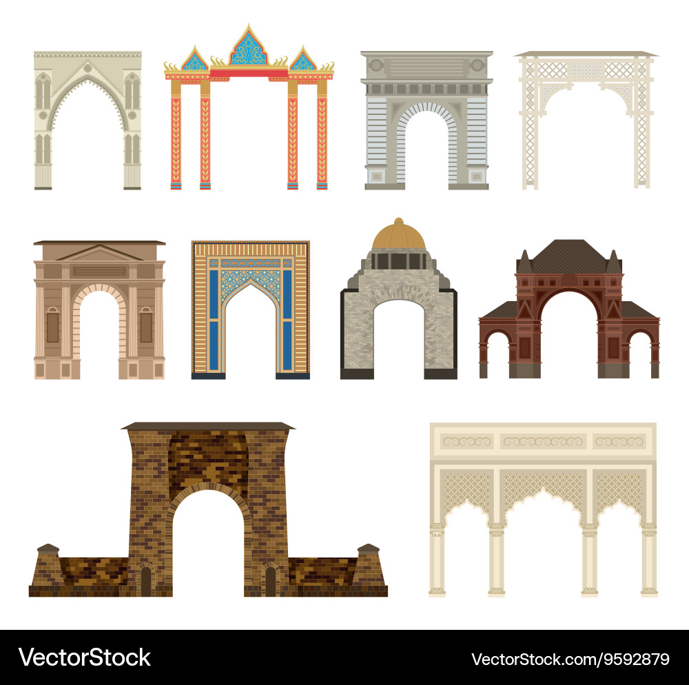 Arch set Royalty Free Vector Image - VectorStock