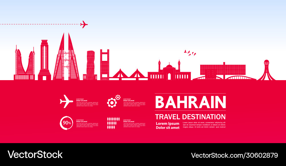 Bahrain travel destination Royalty Free Vector Image