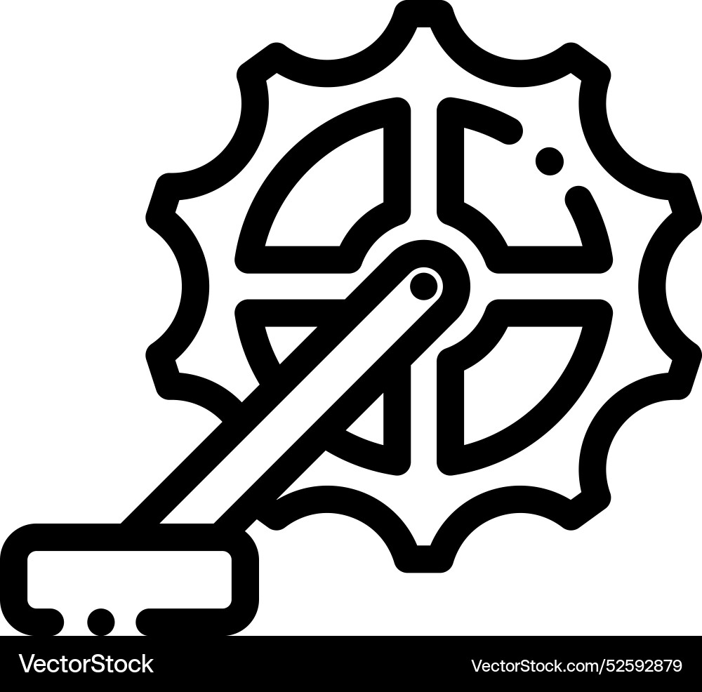 Crankset icon thin linear style design isolated Vector Image