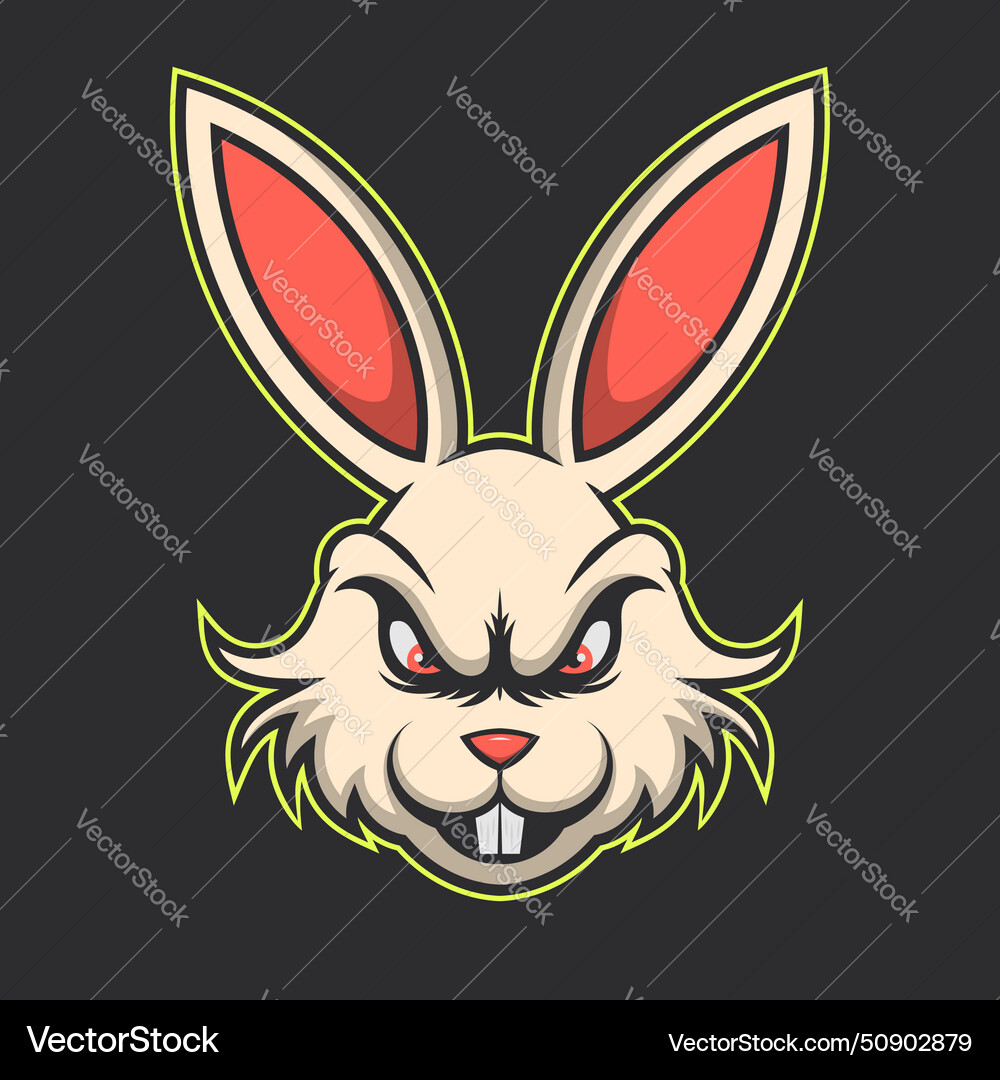 Crazy rabbit mascot design Royalty Free Vector Image