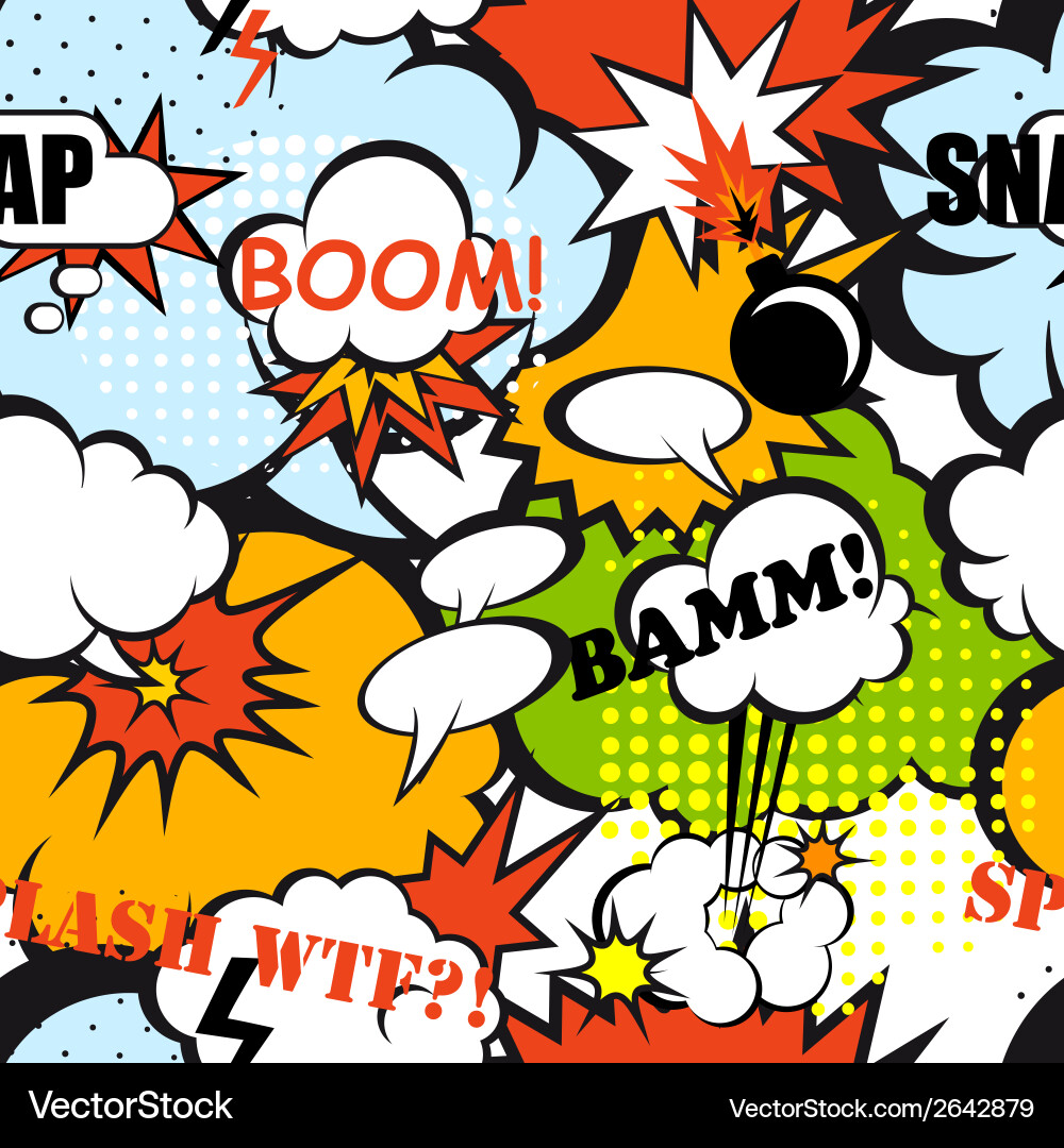 Dynamic Comic Speech Bubbles Pattern Royalty Free Vector