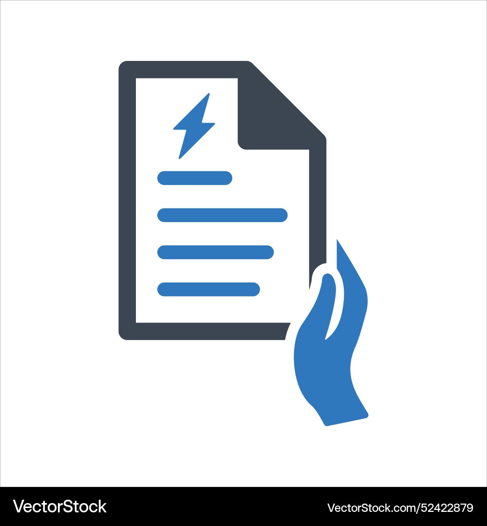 Electricity bill icon energy utility Royalty Free Vector