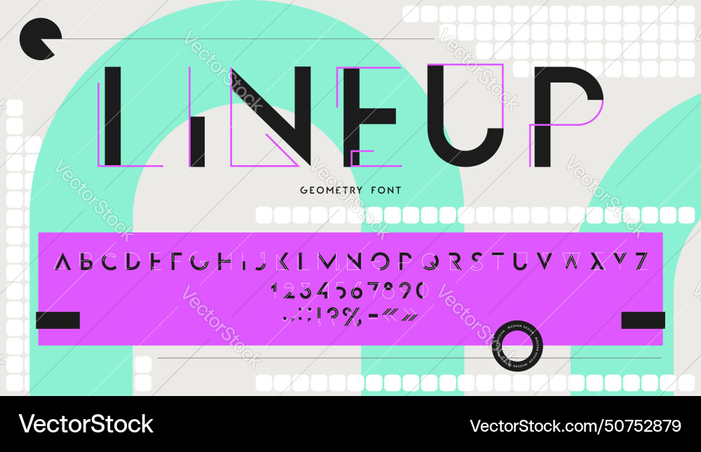 Geometric line font modern futuristic typeset Vector Image