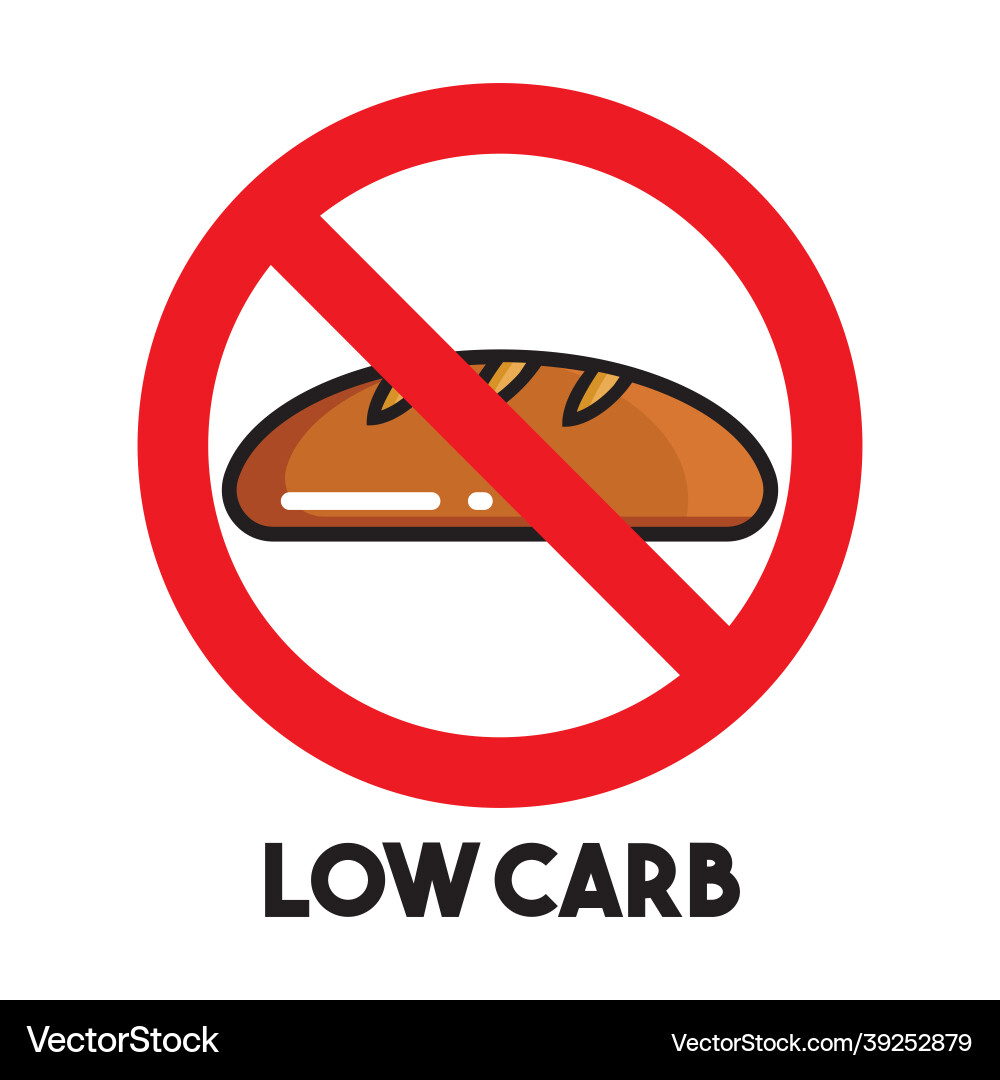 Low carb sign Royalty Free Vector Image - VectorStock