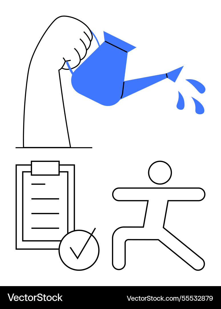 Nurturing growth and wellness through action Vector Image