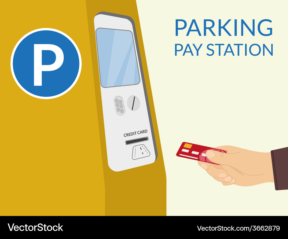 Parking pay station Royalty Free Vector Image - VectorStock