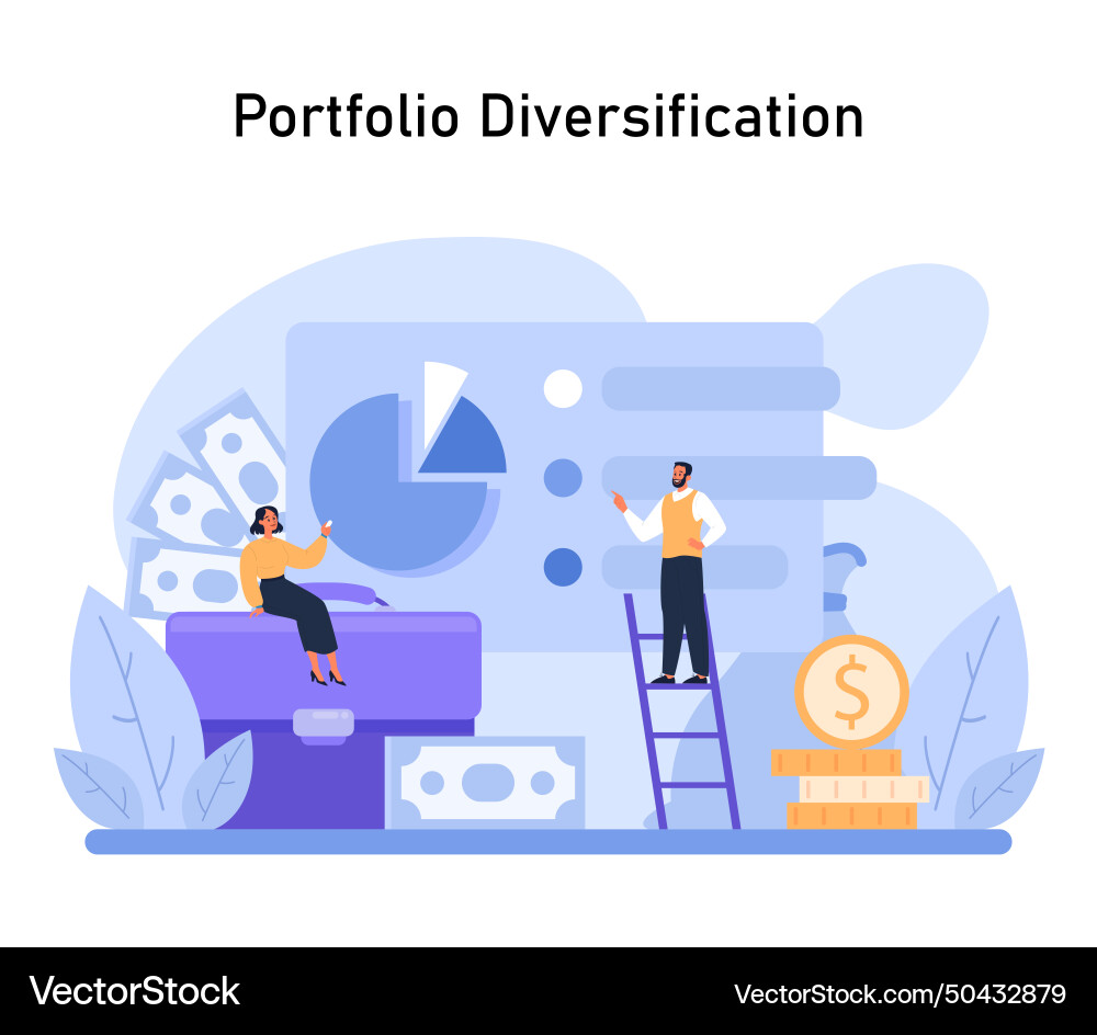 Portfolio diversification concept balancing Vector Image