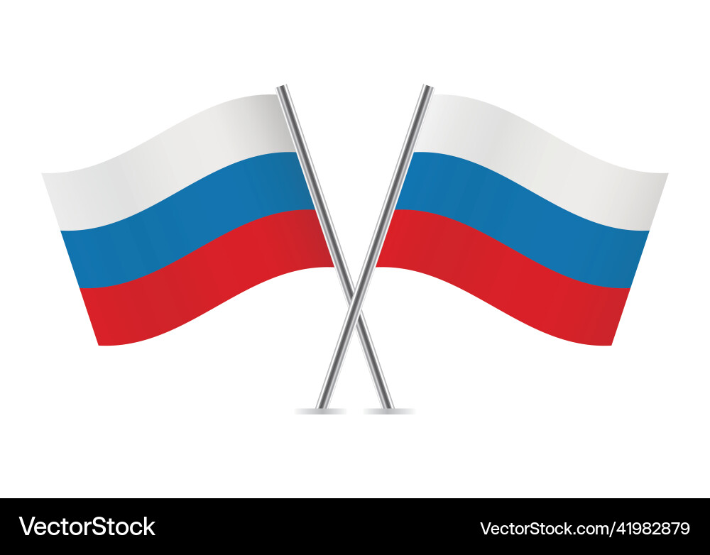 Russia crossed flags Royalty Free Vector Image