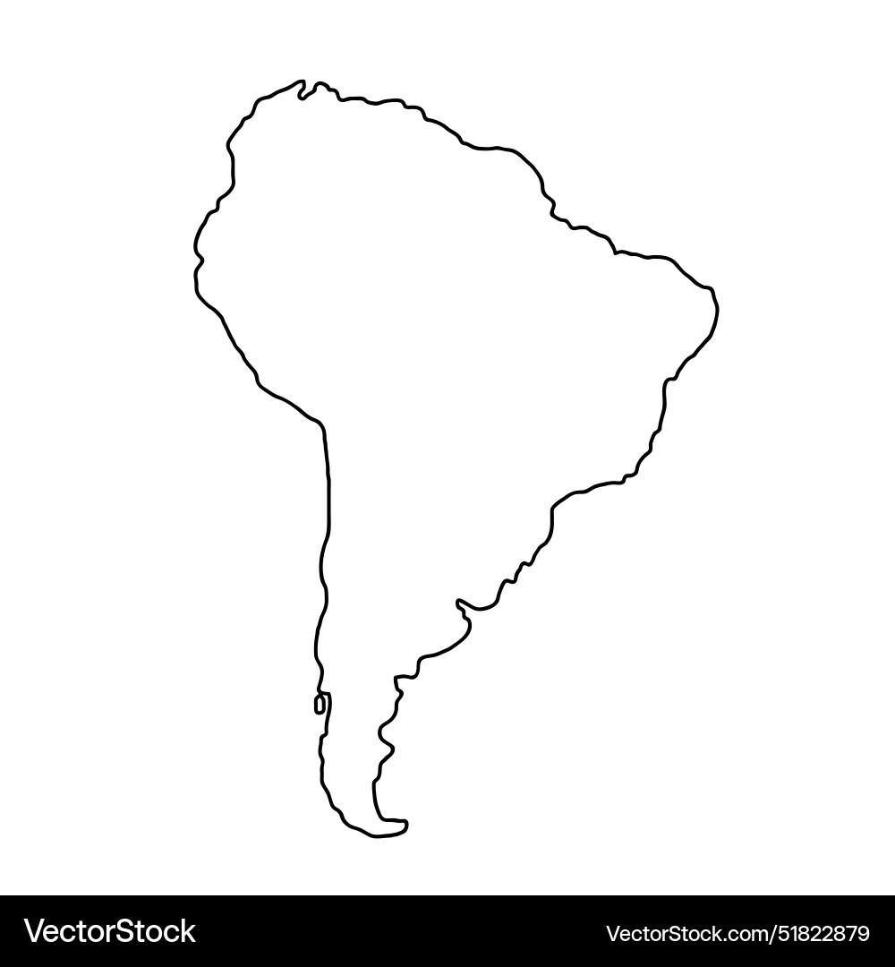 South america hand drawn map continent silhouette Vector Image