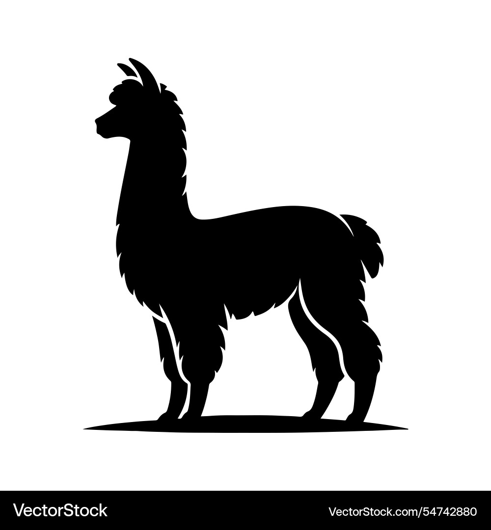 Alpaca silhouette Royalty Free Vector Image - VectorStock