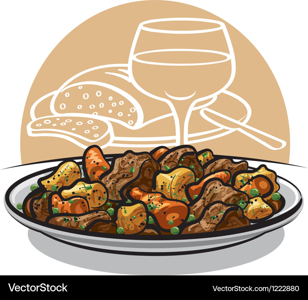 Beef stew Royalty Free Vector Image - VectorStock