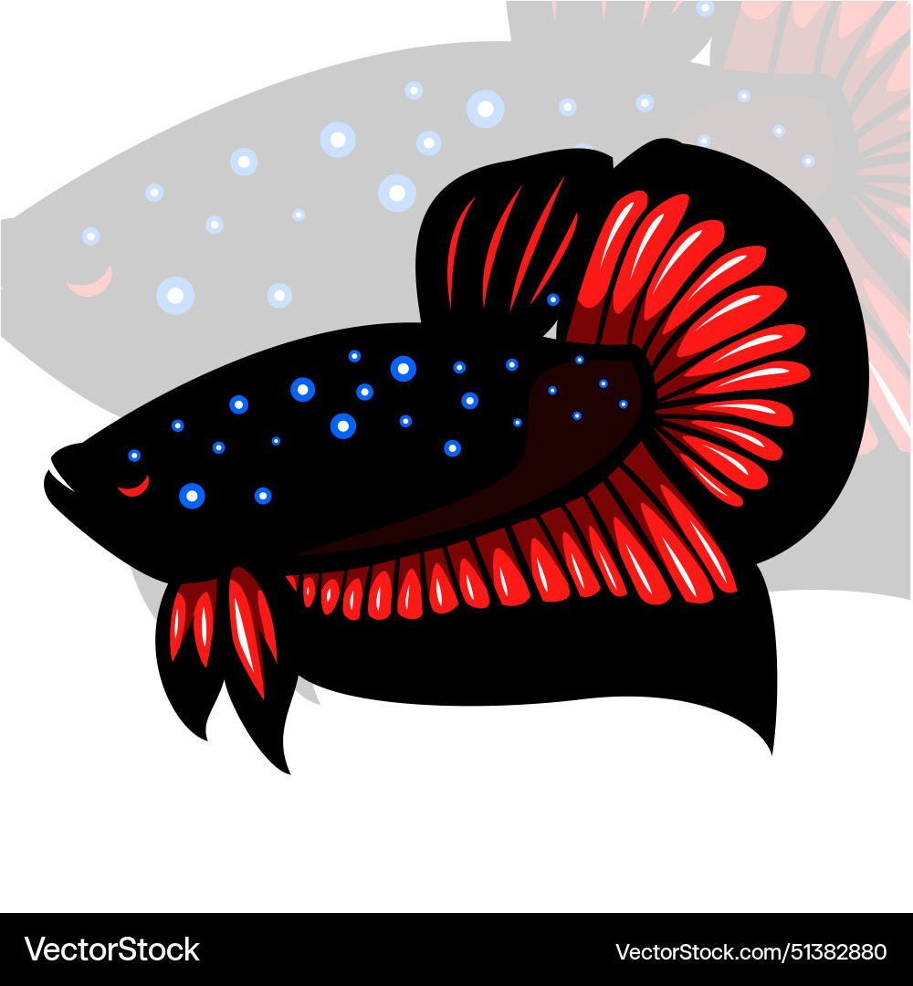 Betta fish mascot esport logo design Royalty Free Vector