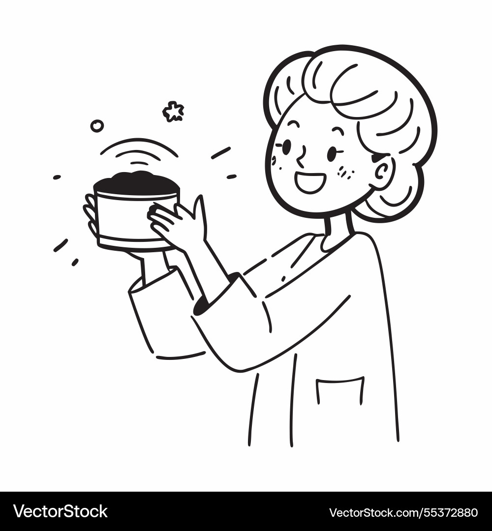 Brand ambassador presenting a mockup face scrub Vector Image