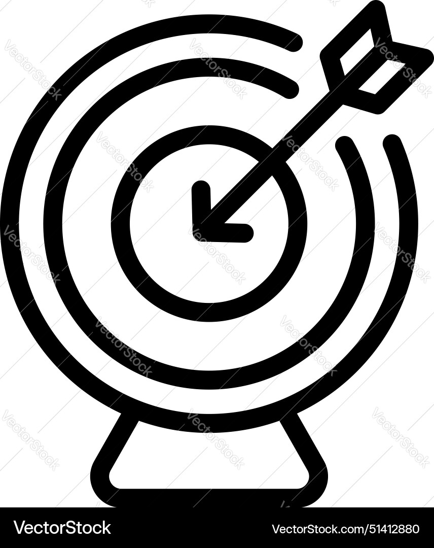 Bullseye target with dart icon Royalty Free Vector Image