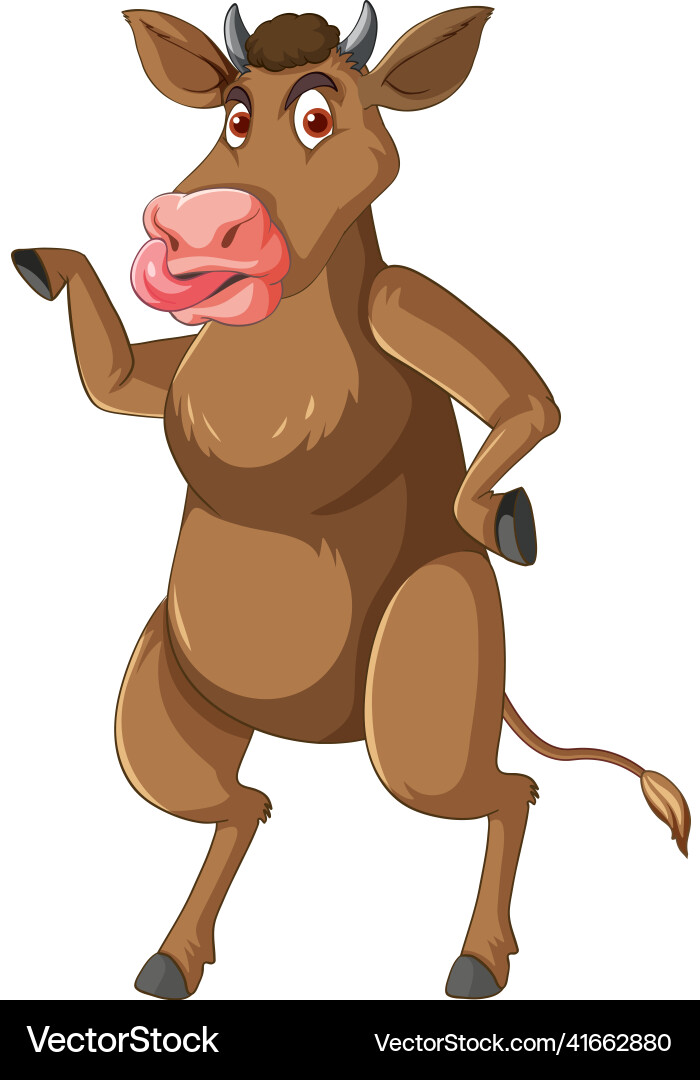 Cow standing on two legs cartoon character Vector Image