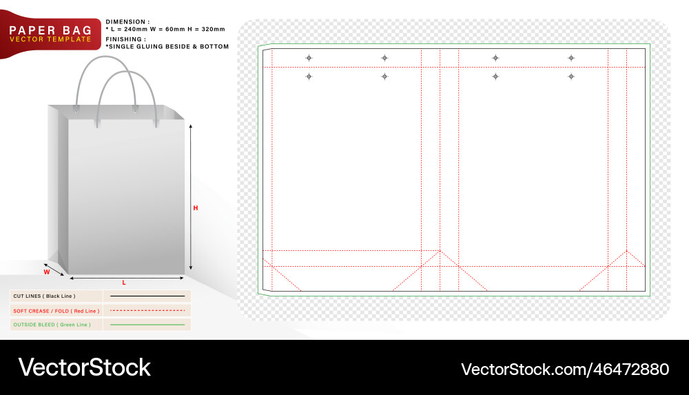 Die cut paper bags for products Royalty Free Vector Image