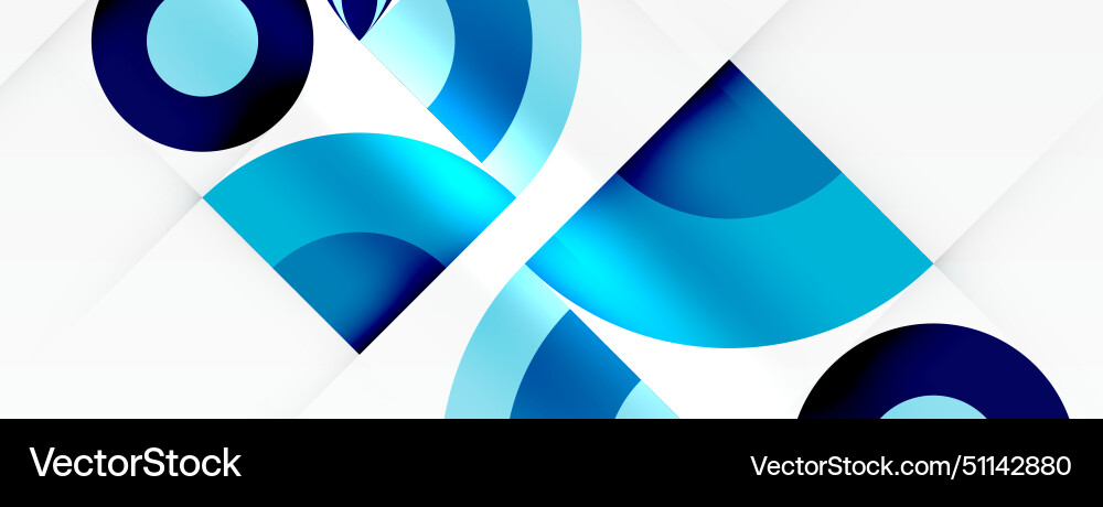 Electric blue shapes in various sizes on a white Vector Image