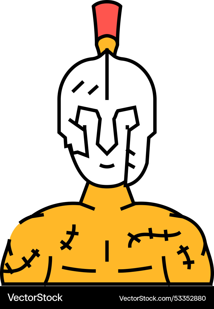 Gladiator battle spartan roman icon color Vector Image