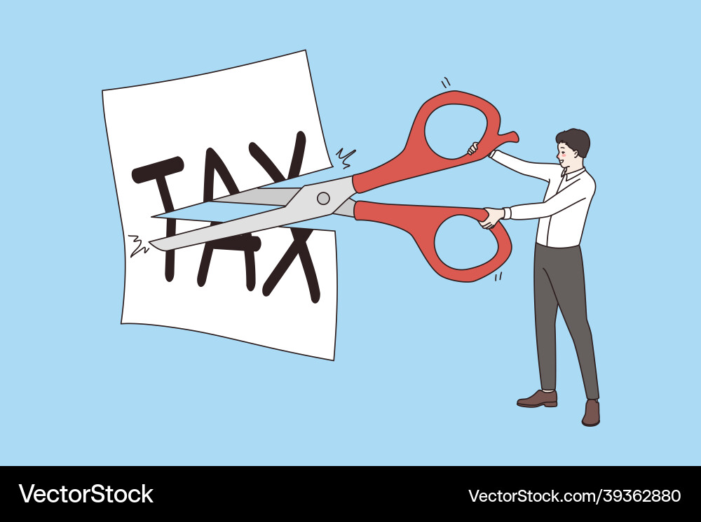 Lower and cutting tax concept Royalty Free Vector Image