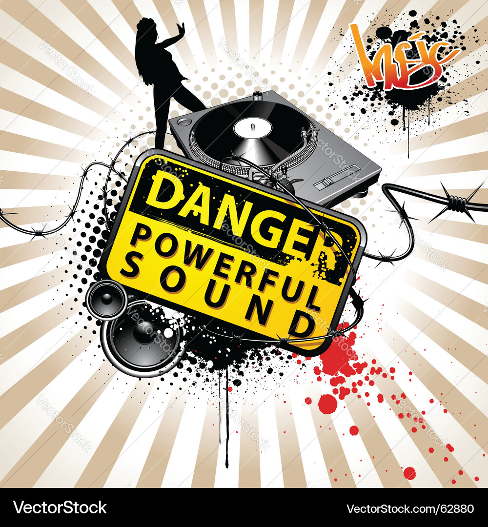 Powerful Sound - Danger Royalty Free Vector Image
