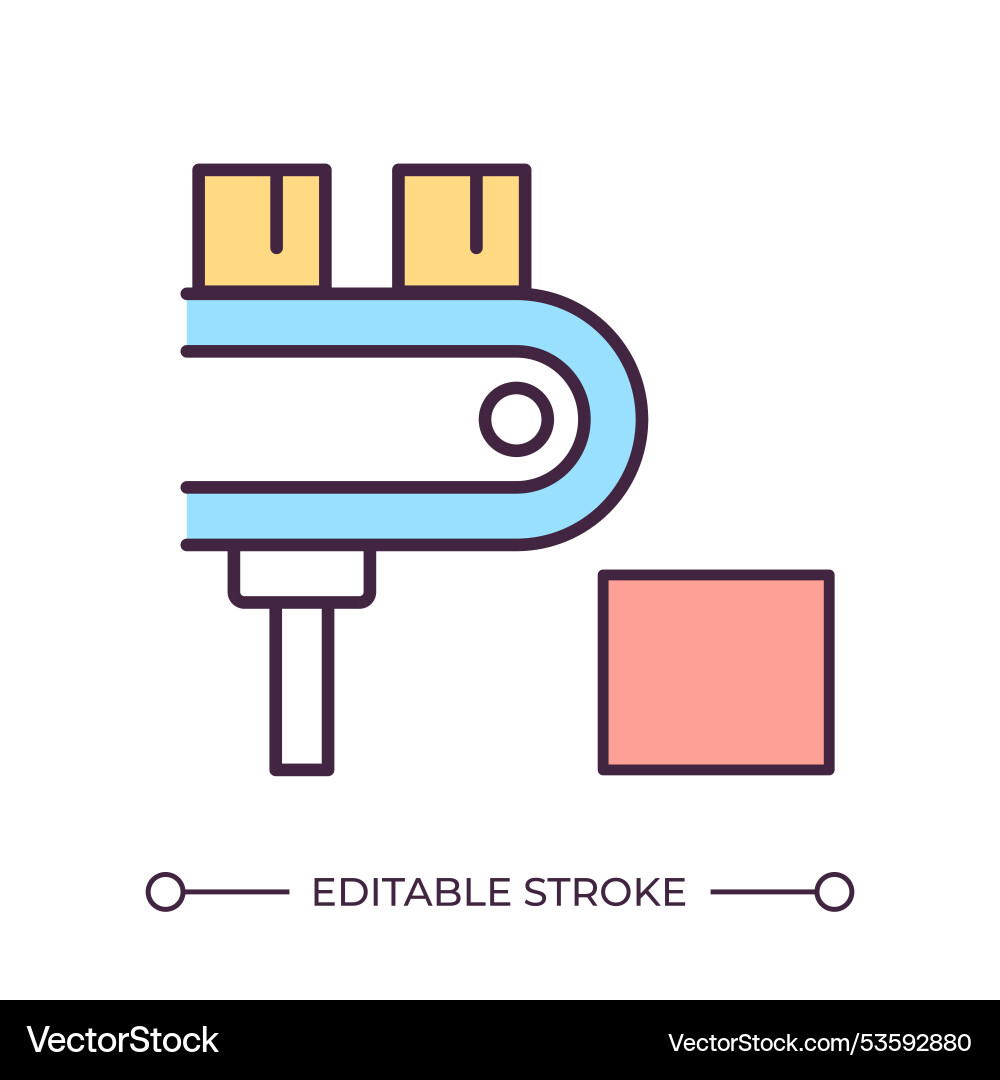 Production line rgb color icon Royalty Free Vector Image