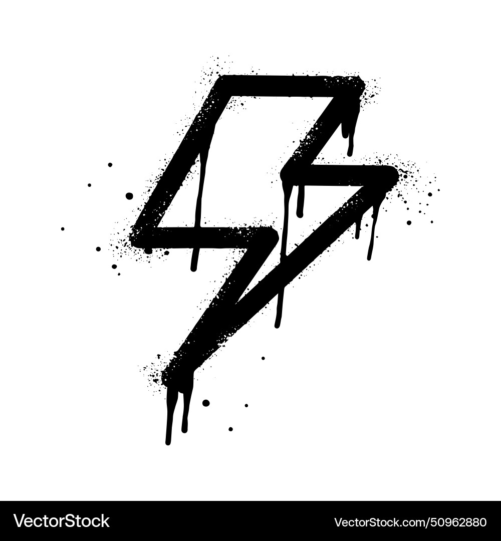 Spray painted graffiti electric lightning flash Vector Image