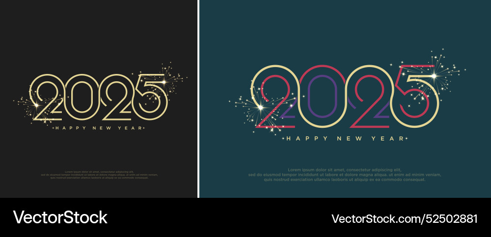 2025 typography logo design concept with spark Vector Image