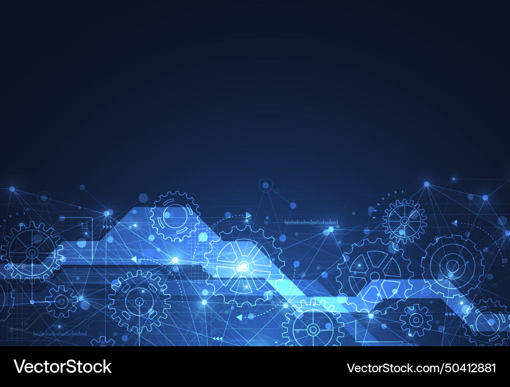 Abstract gear wheel mechanism background machine Vector Image