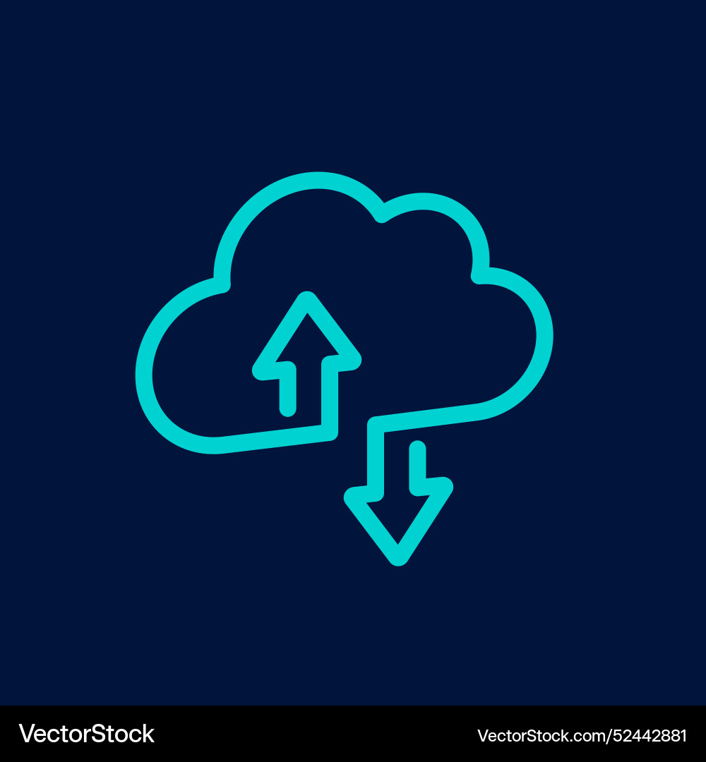 Cloud computing icon for upload and download Vector Image