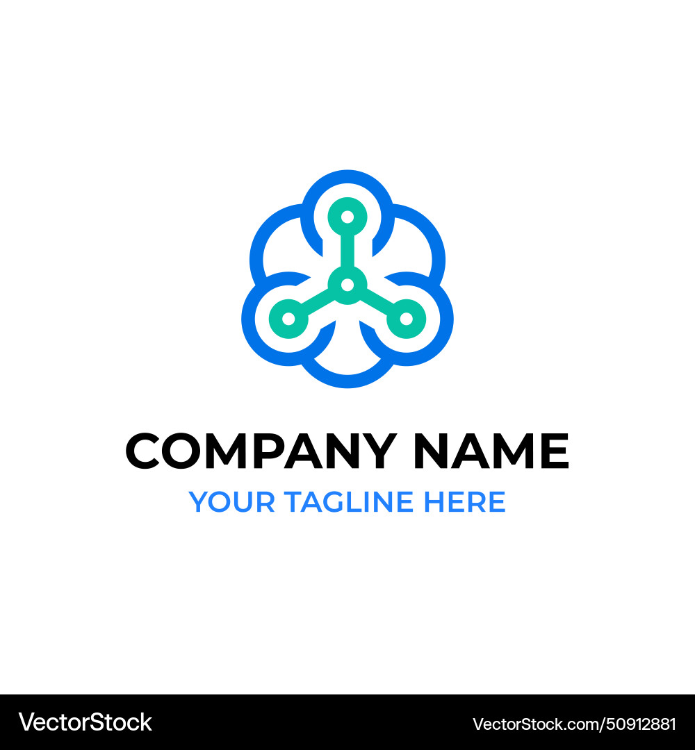 Cloud host link network logo Royalty Free Vector Image