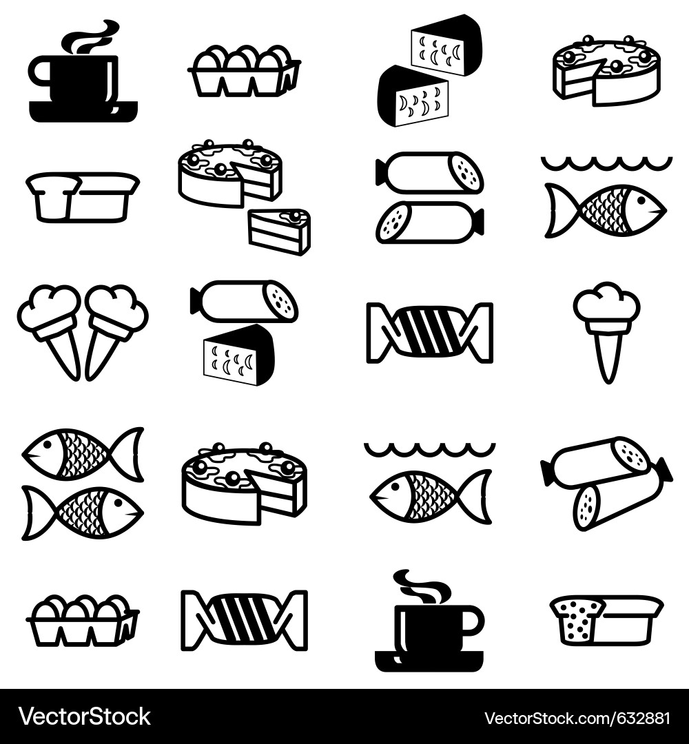 Food Silhouettes - Culinary Icons Royalty Free Vector Image