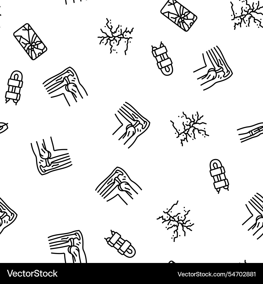 Fracture bone break injury seamless pattern Vector Image