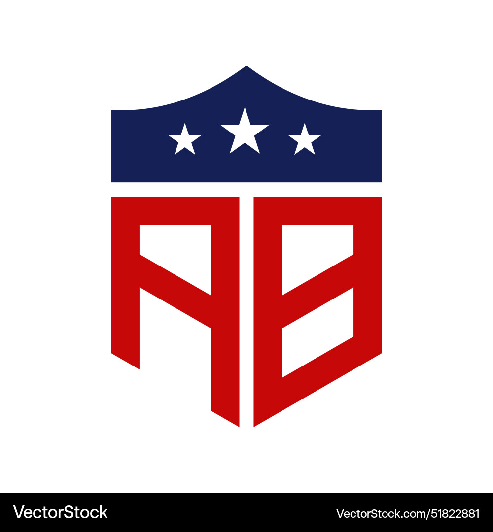 Patriotic ab logo design letter Royalty Free Vector Image