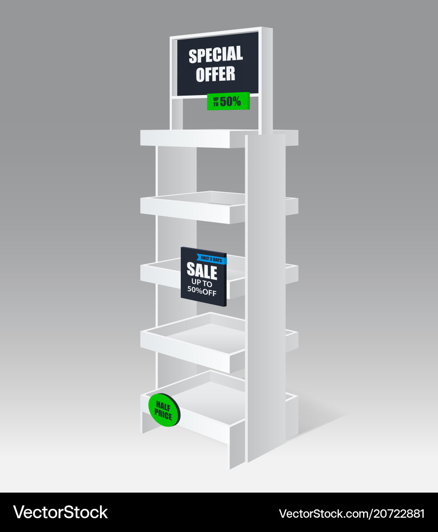 Promotion shelf realistic Royalty Free Vector Image