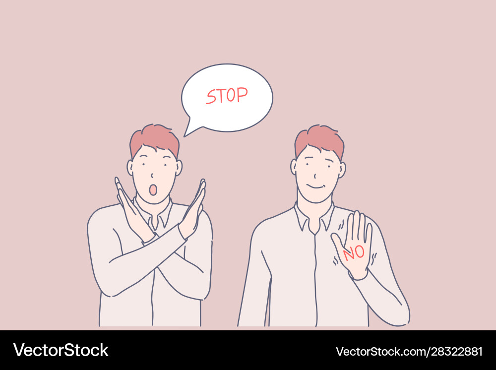 Sign language call to stop prohibition gesture Vector Image