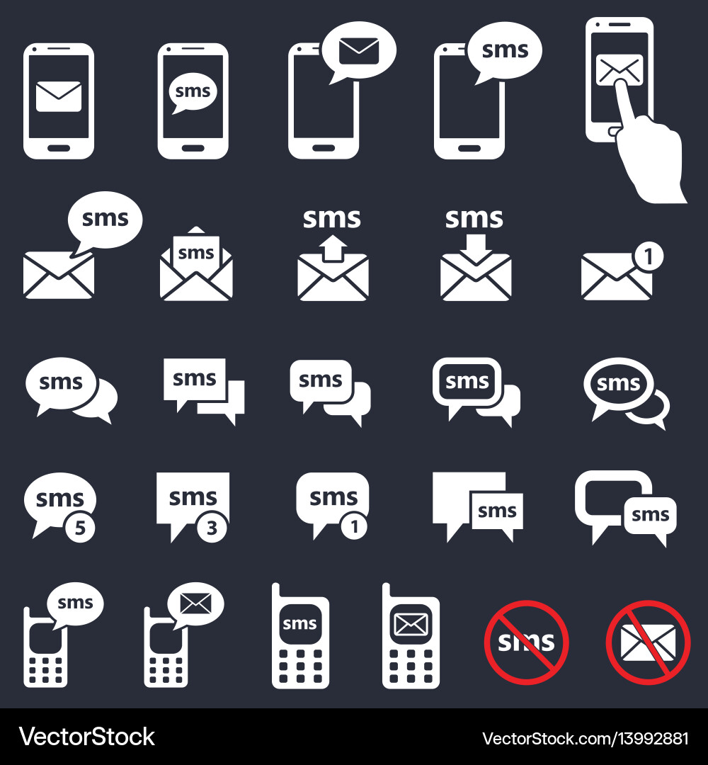 Sms and mail icons smartphone speech bubbles Vector Image