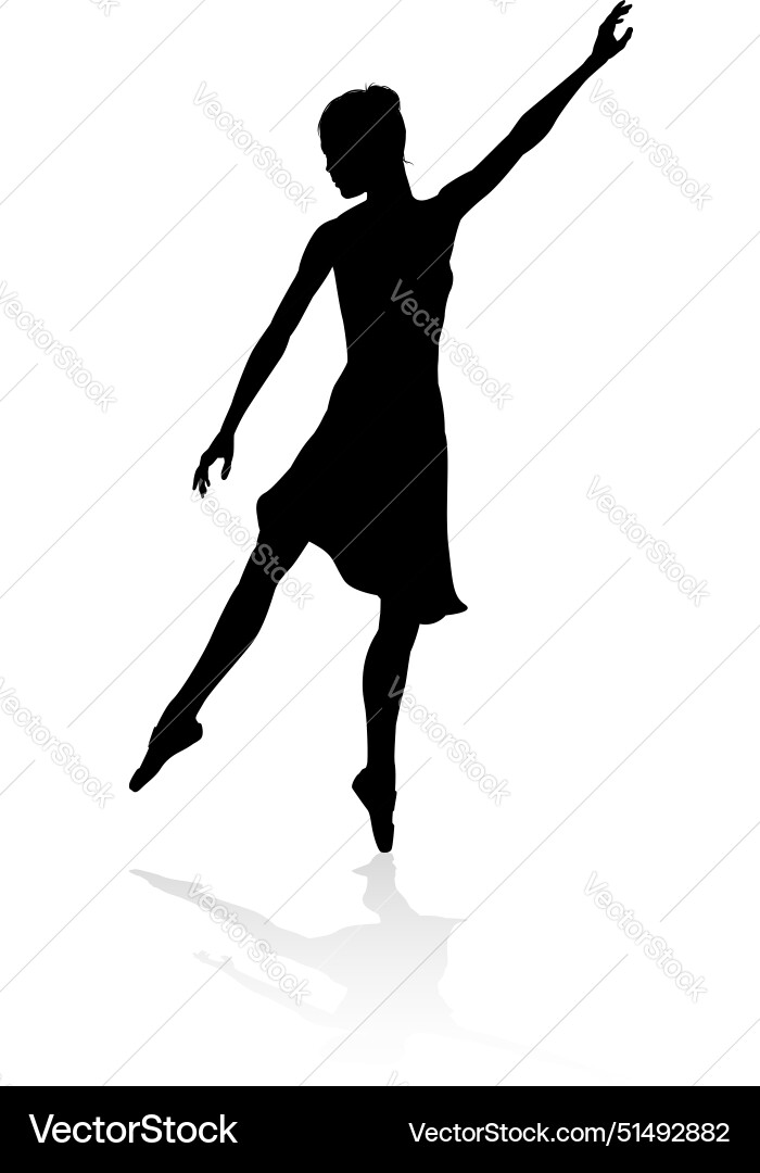 Ballet dancer dancing silhouette Royalty Free Vector Image