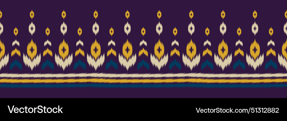 Border ethnic ikat pattern art fabric indian Vector Image