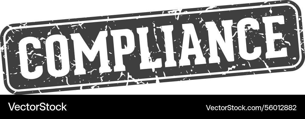 Compliance rectangular sign stamp Royalty Free Vector Image