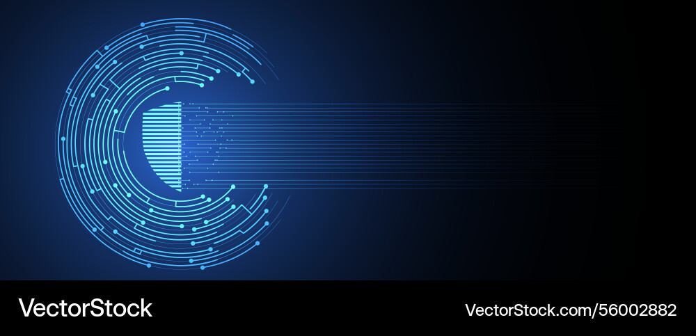 Cyber security circuit technology background Vector Image